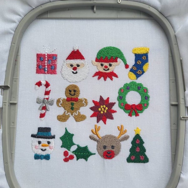 12 Designs--8 Sizes--mini Christmas--machine Embroidery Design Set - Etsy