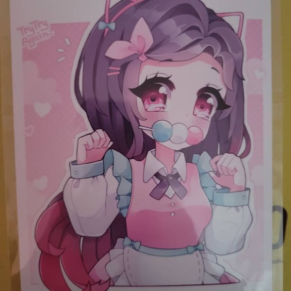 Kawaii Anime Girl Prints: Pastel Chibi Art, Polaroid Style (5.5 X 4.5 ...