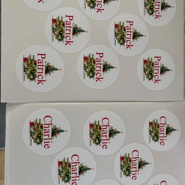 Personalised Christmas Stickers, Name Stickers, Christmas Labels ...