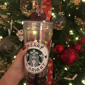 Mickey and Minnie Gingerbread Inspired Straw Topper - Etsy