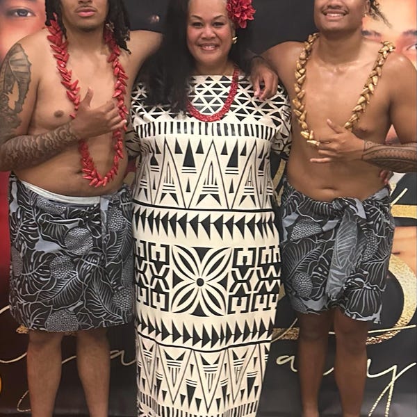 Ladies Island Style Puletasi White Plus Size Two-piece Dress – White on ...