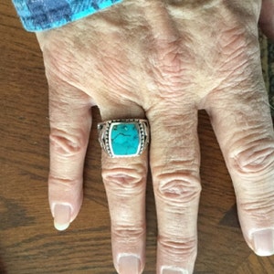 Vintage Sterling Silver Natural Turquoise Hummingbird Ring Size 12 - Etsy