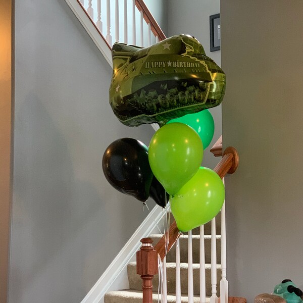 26'' Army Tank Birthday Balloon| 18'' Army Star Balloon| Army Birthday ...