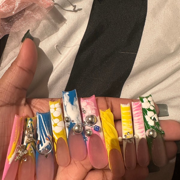 Simple Brat French Acrylic Duck Press Ons nails Only - Etsy