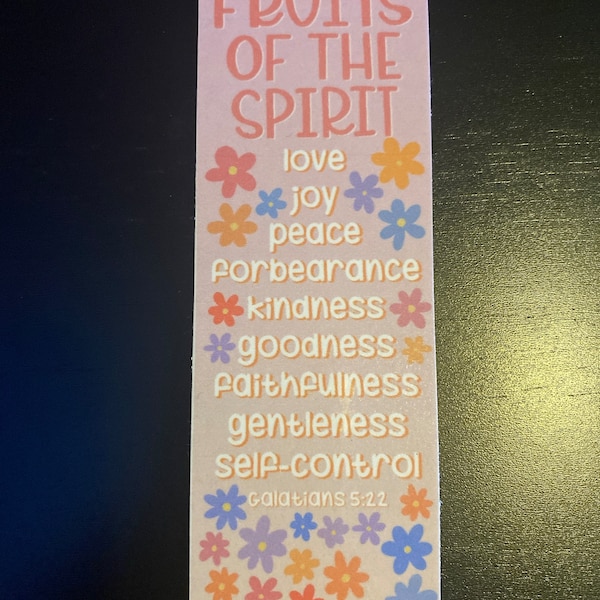 Fruits of the Spirit Bookmark, Galatians 5:22 Christian Bookmark ...