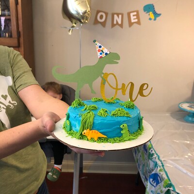 Dinosaur Birthday Cake Topper 1st Birthday First, Bday, Cake Smash ...