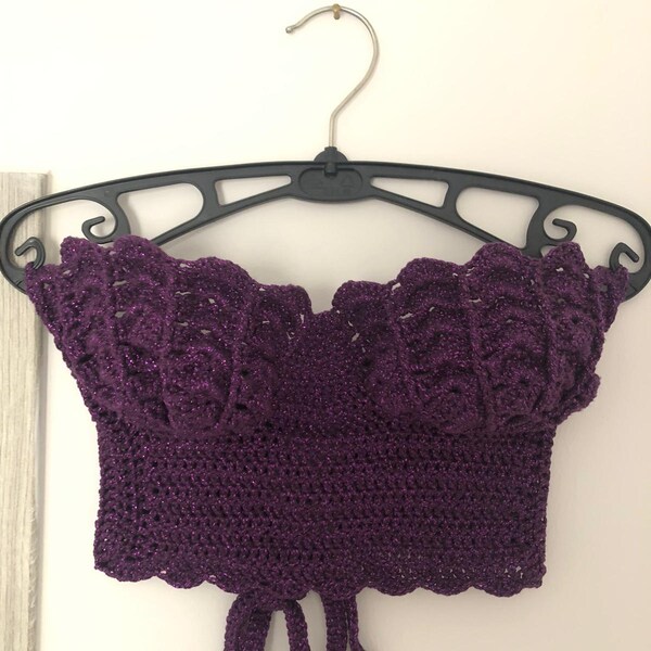 Mermaid Crochet Top PDF PATTERN ALL Sizes + Video | Crochet Bralette ...