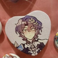 Honkai Star Rail HSR Heart Shaped Buttons Tinplate Badge Pin (blade/dan ...