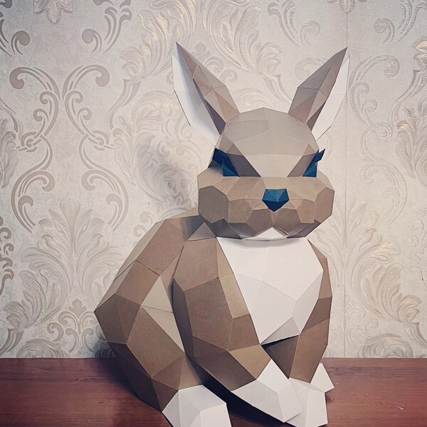 Low Poly Paper Rabbit: DIY Bunny Template (PDF) - Etsy