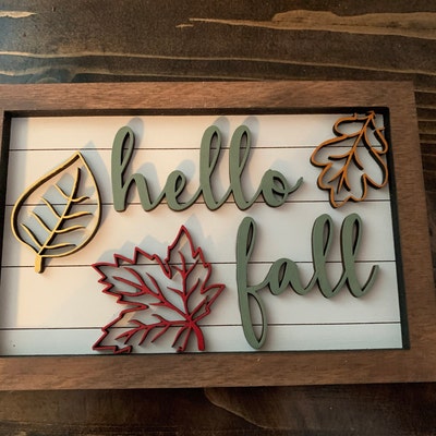 Hello Fall Sign, Fall Decor, 3d Sign, Fall Tiered Tray Decor, Fall ...