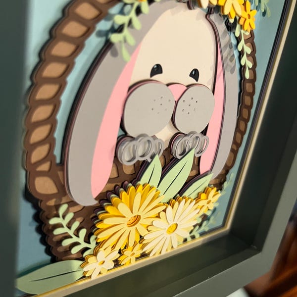 Easter Egg Scene Shadow Box Svg, Easter Bunny Shadow Box Svg, Easter ...