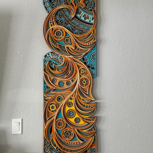 Handmade Mandala Laser Cut Wooden Wall Art Divine Light by STEREOWOOD ...