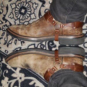 Concho Boot Straps, Cowboy Boots Harness, Leather Bootstraps Conchos ...