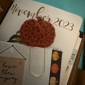 Fall Pumpkin | Crochet Paper Clip - Etsy