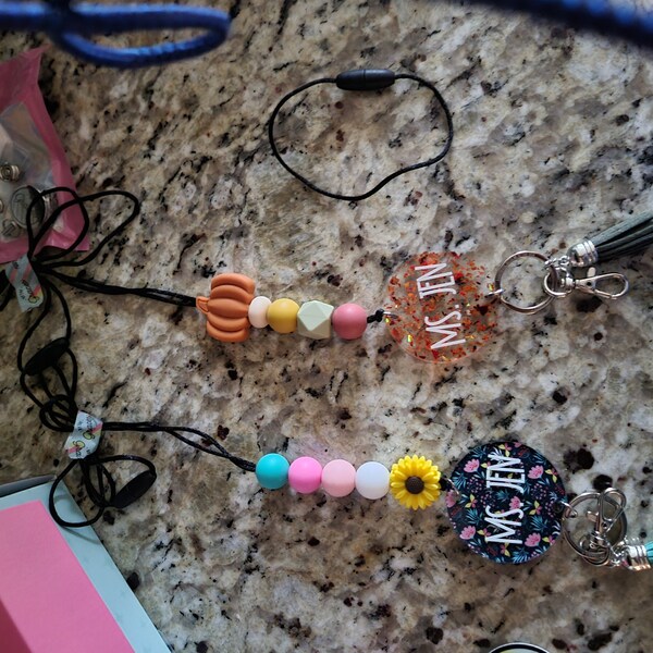 Fall Teacher Lanyard - Personalized Lanyard for Keys or ID Badge ...