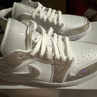 Air Jordan 1 Mid GS 'fierce Pink'. Barbie Pink Sneakers With Crystal ...
