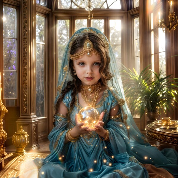 Personalized Mermaid Portrait , Princess Portrait , Custom Princess ...