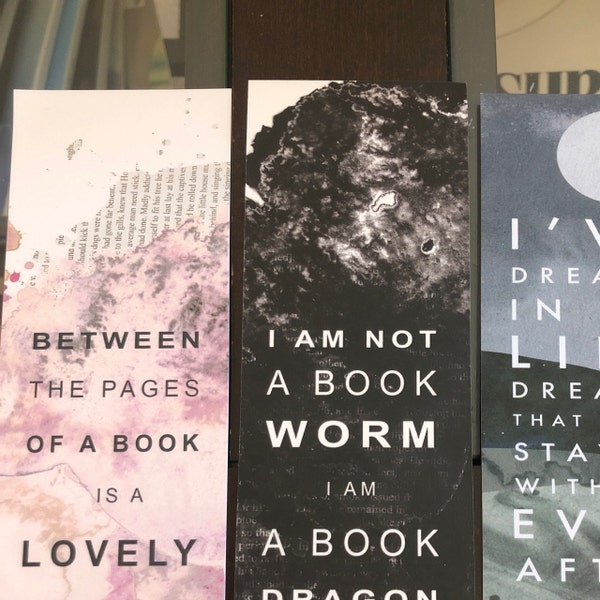 Set of Two Book Lover Bookmarks - Bookmark Set - Token Book Gift ...