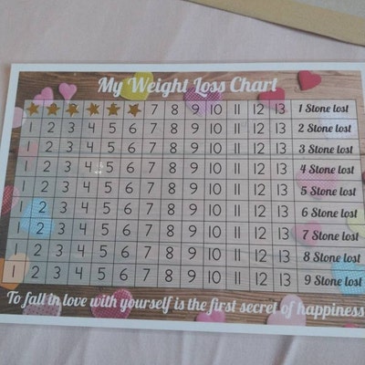 Weight Loss Chart / Tracker 9 Stone Comes With Star Stickers Weight ...