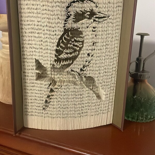 Golden Lion Book Fold | Upcycled Vintage Art | Leo Zodiac Origami ...
