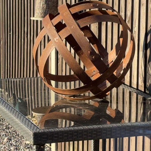 UK Rustic Garden Double Banded Sphere, Decoration Orb, Globe, Ball ...