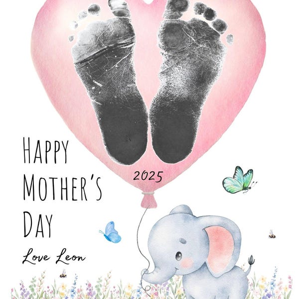 Printable Baby Footprint Poem Keepsake, Minimalist Baby Footprint Wall ...