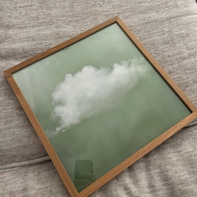 Vintage Floating Moody Cloud Painting, Cloud Art Print, Living Room ...