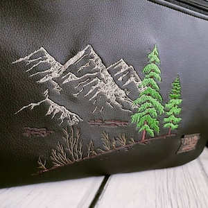 Pine Trees in Mountains Embroidery Design. Machine Embroidery Forest ...