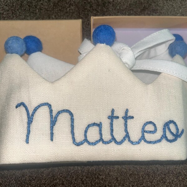 Number and Star Custom Linen Crown for Kids & Children's Birthday ...