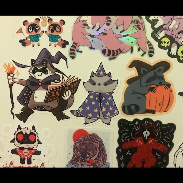 DND Raccoon Party Waterproof Sticker Set! - Etsy