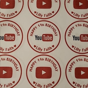 15 Youtube Cupcake Toppers PERSONALIZED, Birthday Party, Youtube Party ...