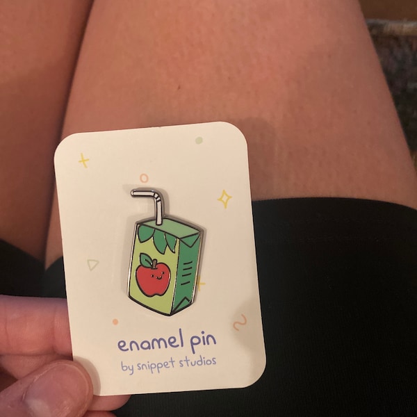 Apple Juice Box Enamel Pin | Cute Hard Enamel Pin | Food Pin | Adorable ...