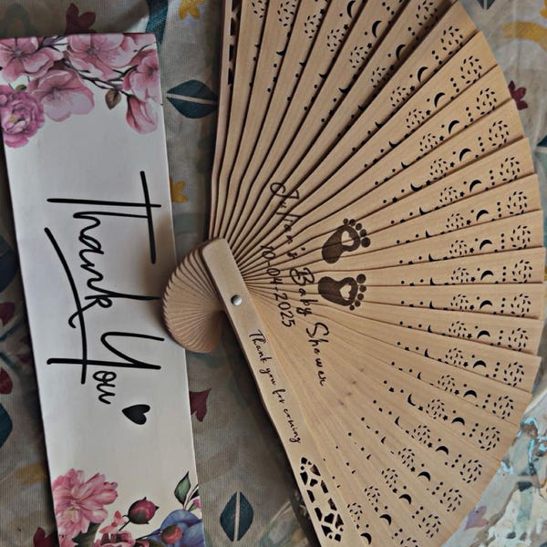 Personalized Baby Shower Fans With Free Gift Bag Baby Shower Favors ...