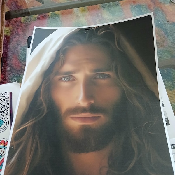 Stunning Jesus Christ Picture Printable Wall Art Jesus Art Digital Download Christ Portrait ...