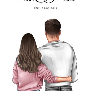 Personalised Couple Print Couples Gift Gift for Her - Etsy