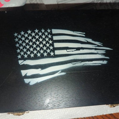 American Flag Stencil Distressed Flag Stencil Tattered Flag Torn Flag ...