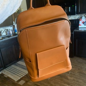 Pink Leather Backpack for Women, Leather Hiking Bag for Girls, Leather ...