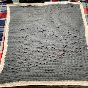 Steam Train Filet Crochet Blanket PDF Pattern, Locomotive Engine Chart ...