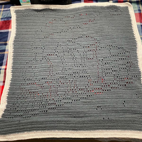Steam Train Filet Crochet Blanket PDF Pattern, Locomotive Engine Chart ...