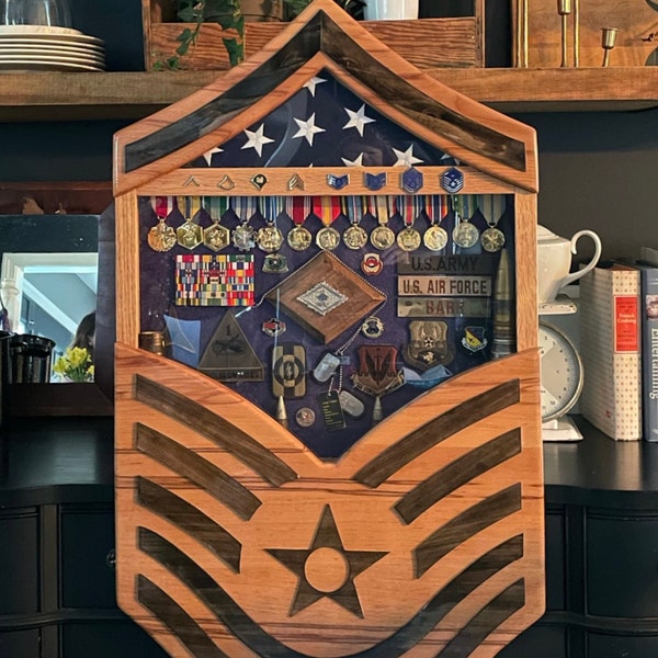 Heritage Air Force Retirement Shadow Box, Wall Hanging, Wood, Office ...