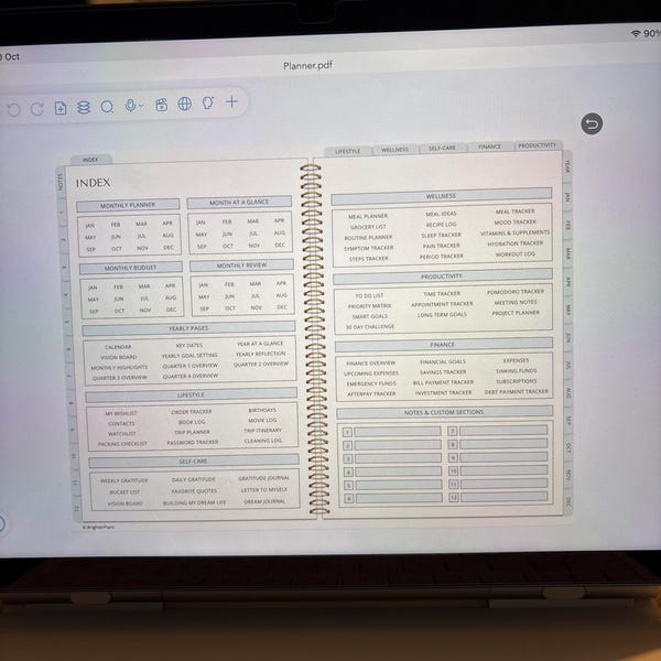 Digital Planner Undated, iPad & Android Planner, Goodnotes Calendar ...
