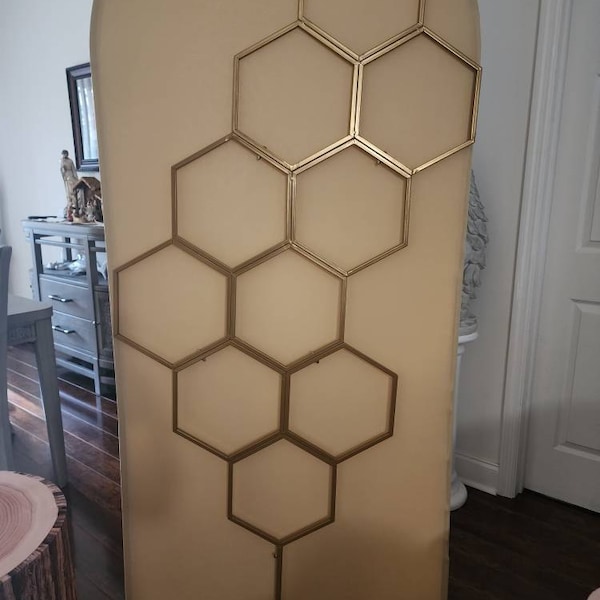 6ft Gold Metal Honeycomb Floor Standing Balloon Display Arch for ...