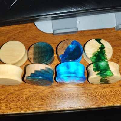 Pair of Unique Natural Plugs, Gauges 00, Plugs and Tunnels, 00 Gauges ...