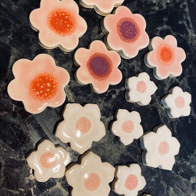 Pink Small Flowers, Flower Tiles Set 6 Pieces - Etsy