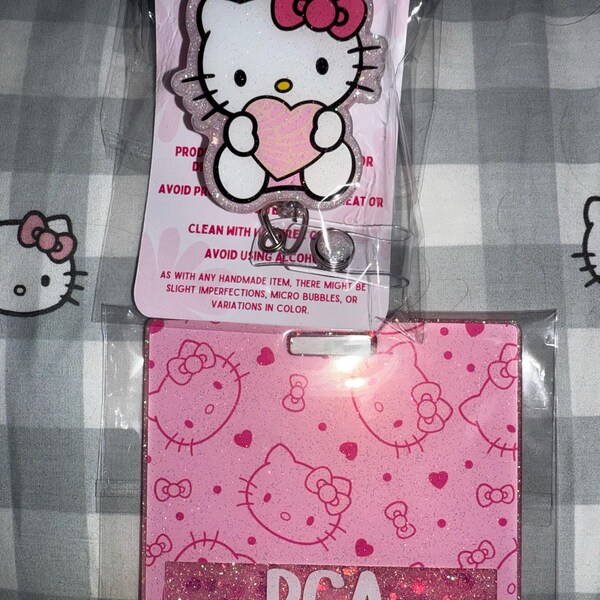 Cute Kitty Retractable Badge Reel Set | Badge Reel Badge Buddy Set ...