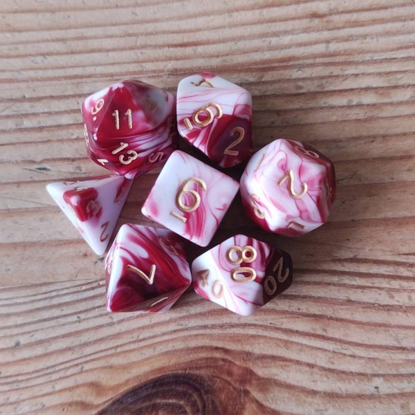 Fireball Fire Wizard Dice Polyhedral D&D Blended Dice Tabletop Games ...