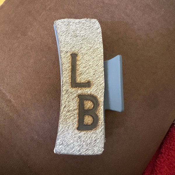 Large Custom Branded Cowhide Claw Clip - Etsy