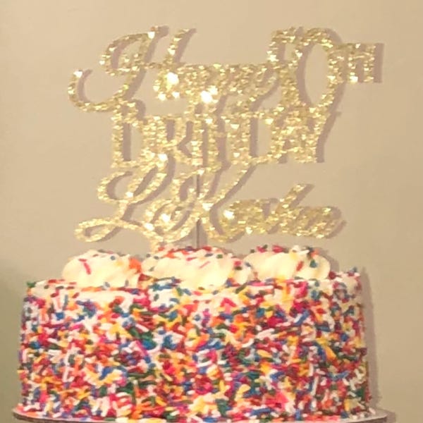 Happy 6th Birthday Cake Topper Custom Happy Birthday Topper Any Age ...