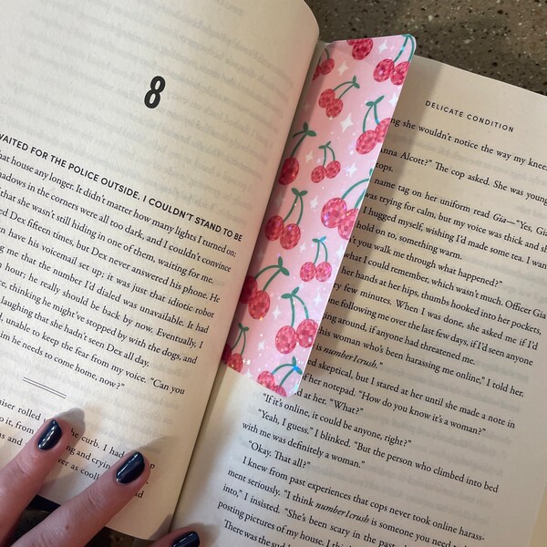 Holographic Groovy Cherry Disco Bookmark Set | Pink and Orange Disco ...