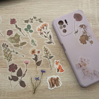 Dried Flowers Sticker Set, Pressed Wildflowers Stickers, Wild Flower ...